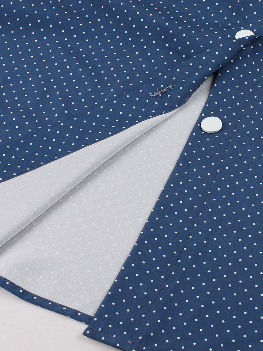 Navy Polka Dots Strap 1950s Vintage Swing Dress – Jolly Vintage