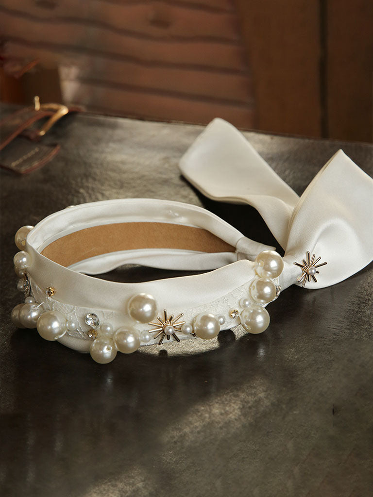 Vintage Pearl Hair Wedding Headband Hair Jewelry for Women – Jolly Vintage
